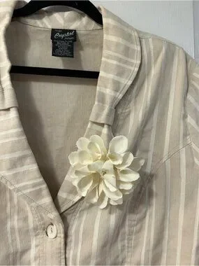 Jewelry | Womens Floral Broach Pin Cream Neutral Boho Chic Peasant ...